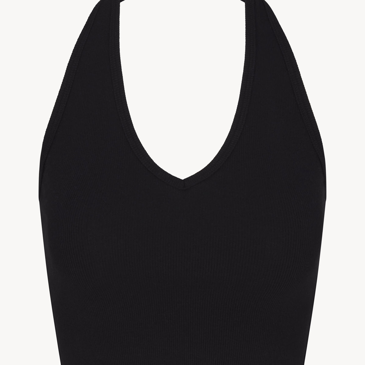 Cropped Halter Top | Butter Rib | Black