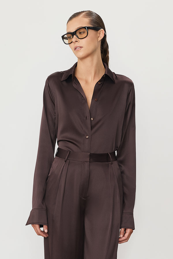 Constance Top | Silk | Espresso