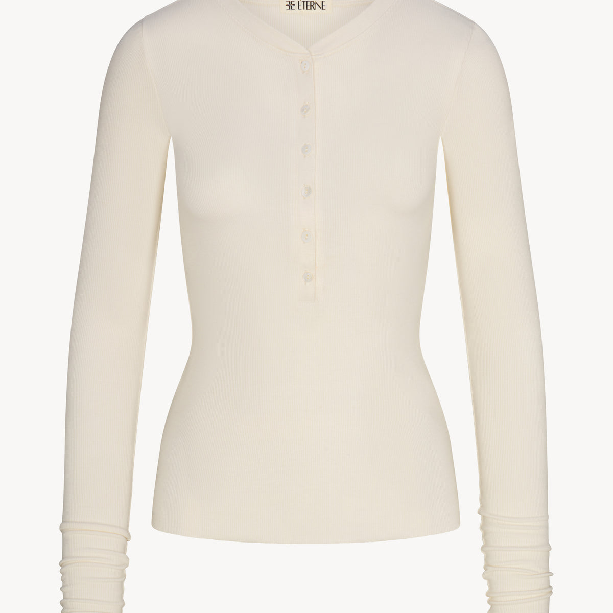 Long Sleeve Henley | Butter Rib | Cream