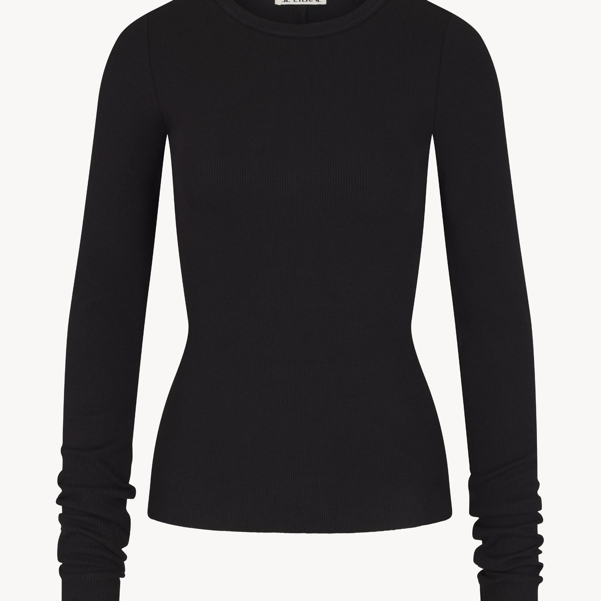 Long Sleeve Fitted Top | Butter Rib | Black