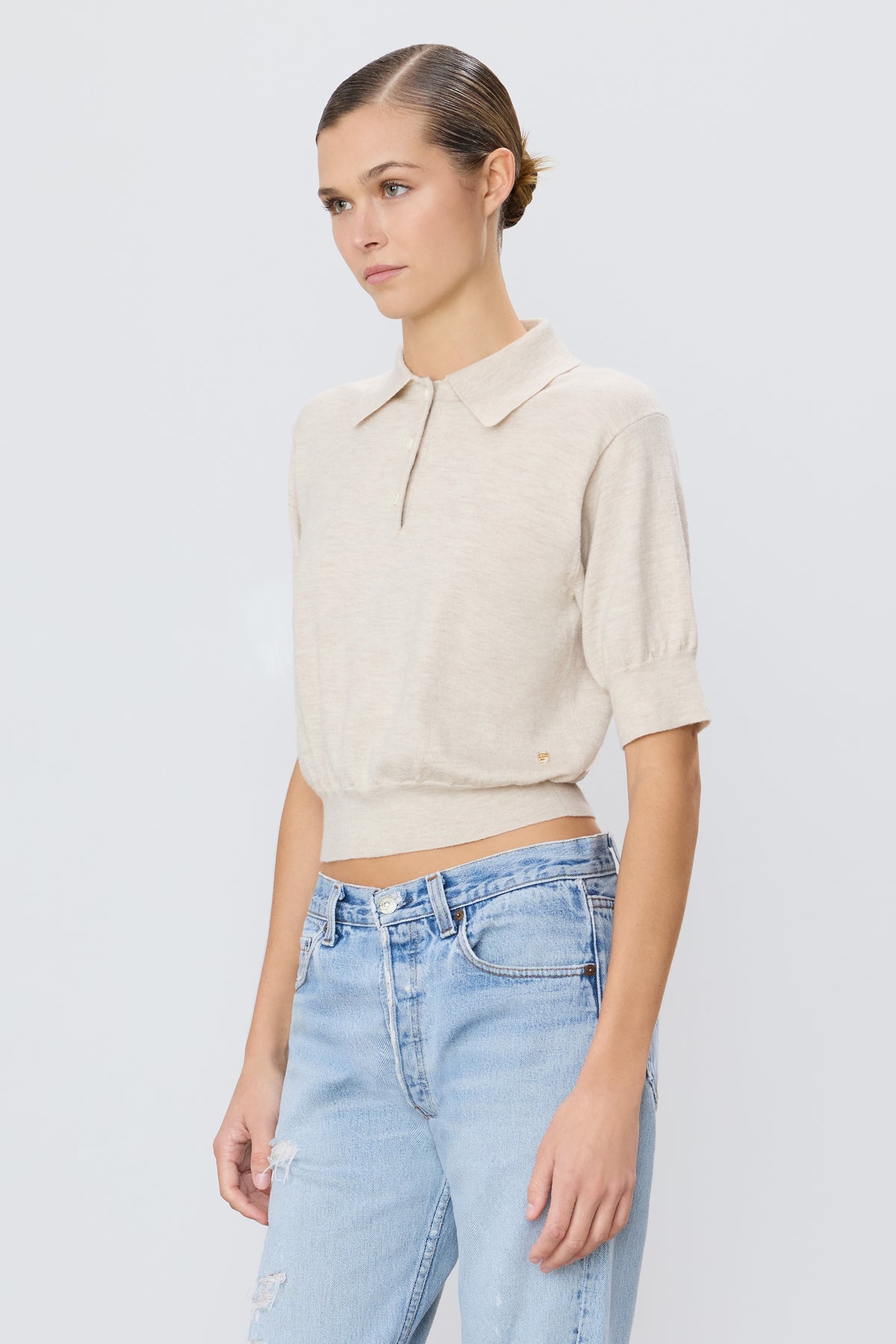 Journey Top | Midweight Cashmere | Heather Oatmeal
