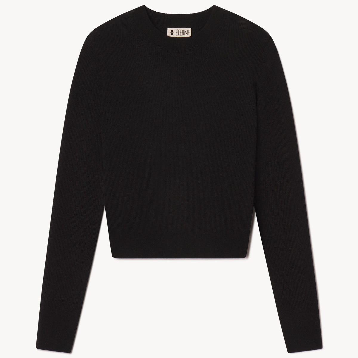 Rib Stitch Clark Sweater | Lightweight Cashmere | Black