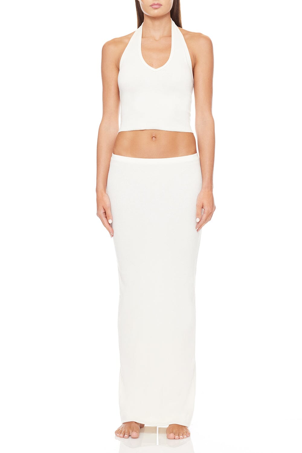 Emma Butter Rib Skirt Cream | ÉTERNE