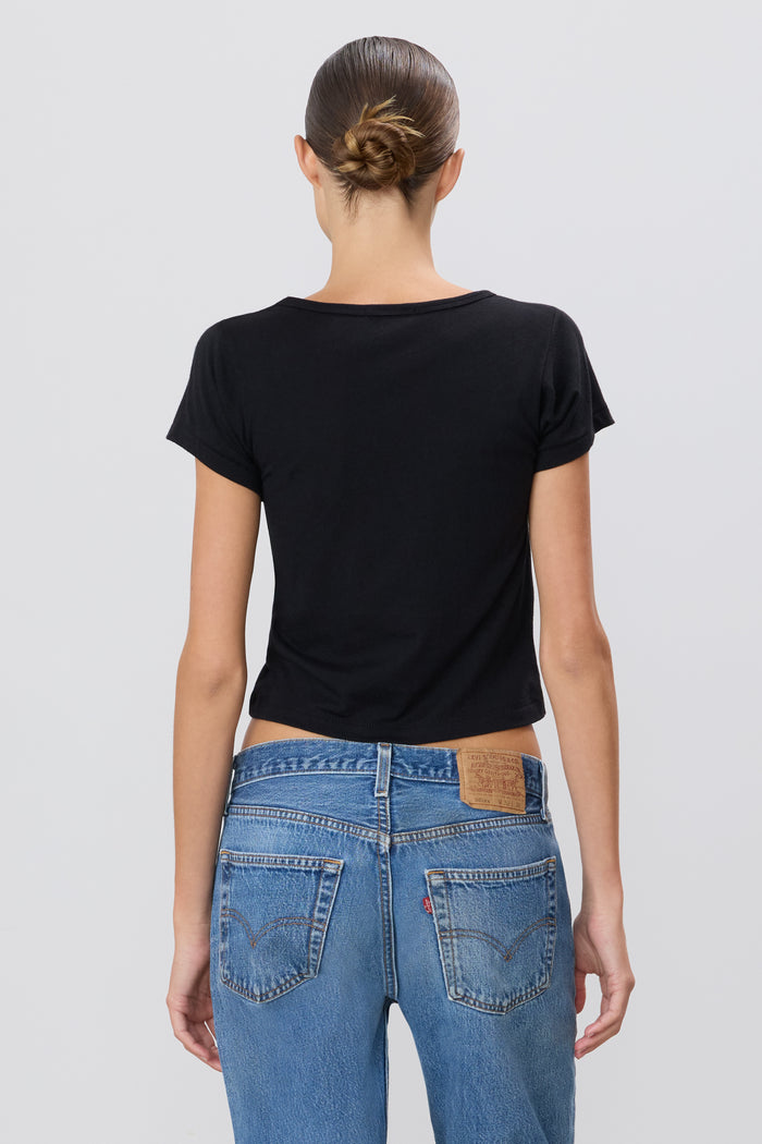 Short Sleeve Baby Tee | Cotton Modal | Black